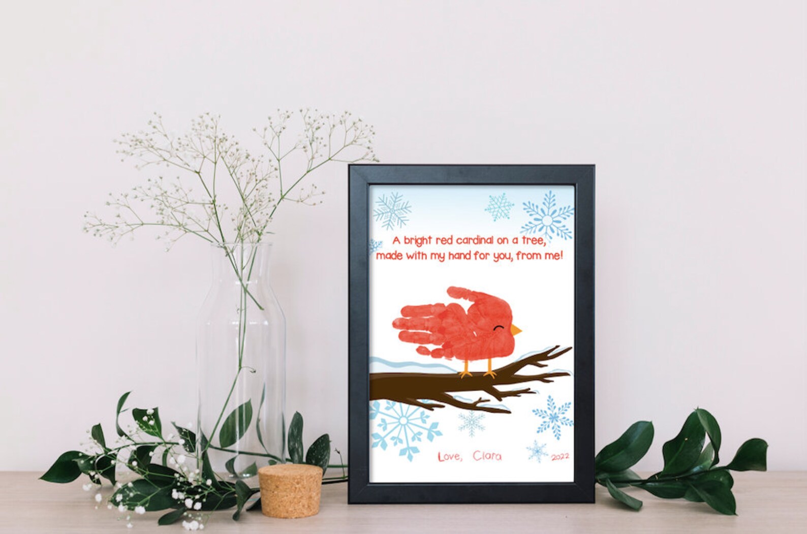 Cardinal Christmas/holiday Printable Kids' Handprint - Etsy