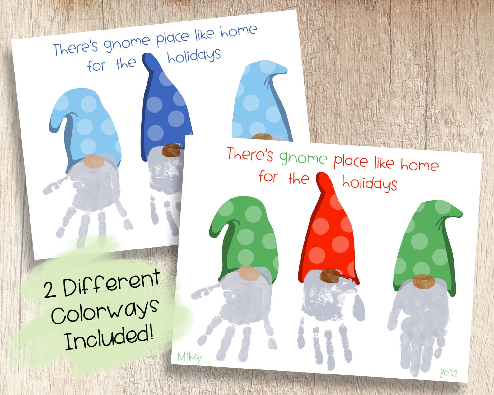 Gnome Christmas/holiday Printable Kids' Handprint - Etsy