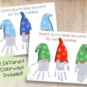Gnome Christmas/holiday Printable | Kids' Handprint Keepsake | Teacher ...