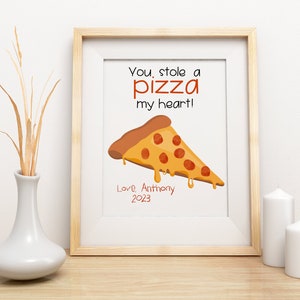 Valentine's Day Pizza Printable | Kids' Handprint Thumbprint Keepsake ...
