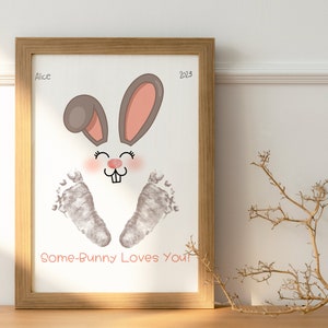 Easter Printable | "some-bunny Loves You" | Kids' Footprint Keepsake ...