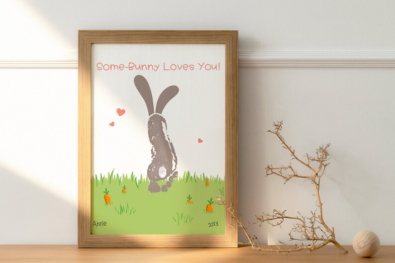 Easter Printable | "some-bunny Loves You" | Kids' Footprint Keepsake ...