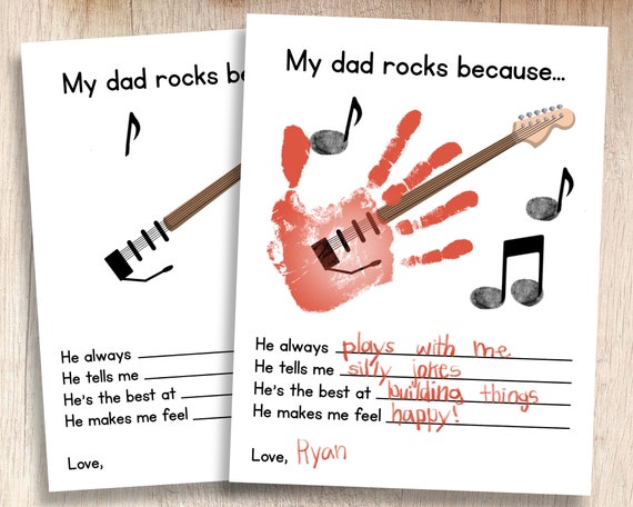 Father's Day Music Printable Kids' Handprint - Etsy