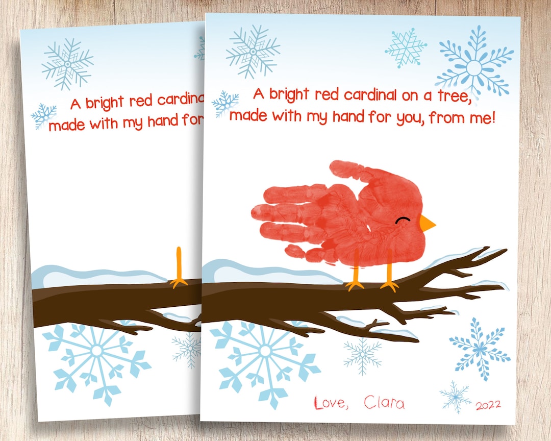 Cardinal Christmas/holiday Printable | Kids' Handprint Keepsake ...