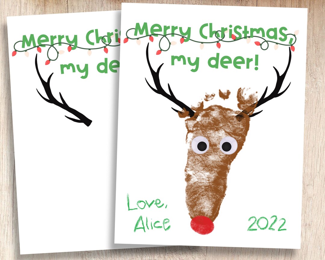 Reindeer Christmas/holiday Printable | Kids' Handprint Keepsake ...