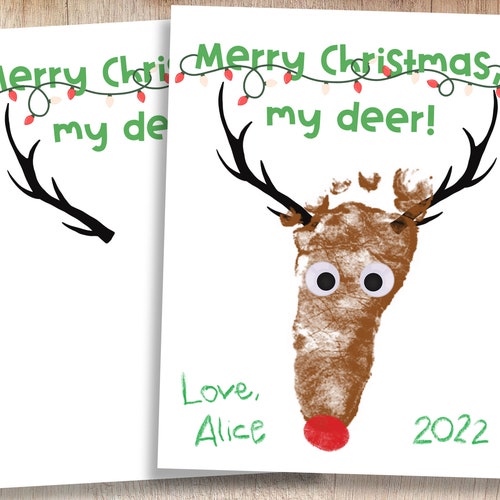 Mistletoe Christmas/holiday Printable Kids' Handprint - Etsy