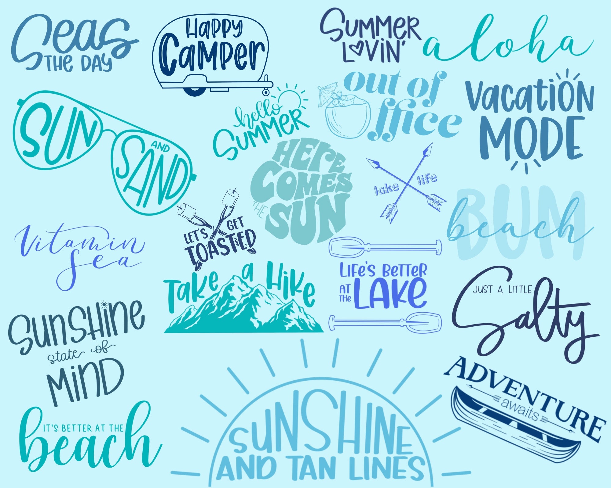 101 Summer Stamps & Brushes for Procreate - Etsy