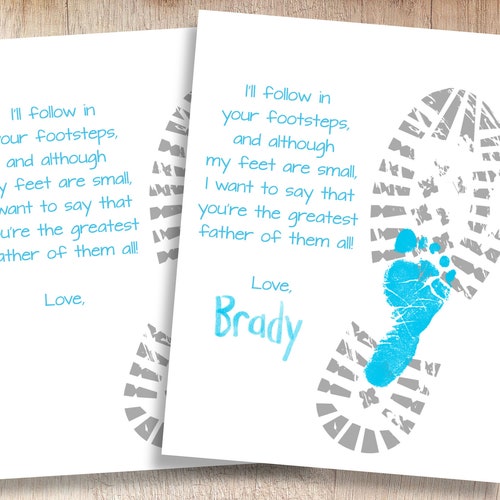 Father's Day Poem Printable Kids' Footprint Keepsake - Etsy