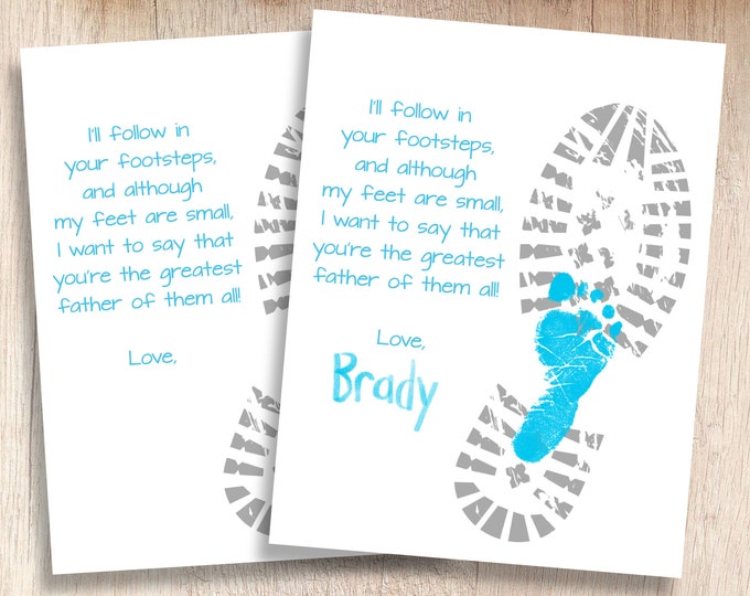 Father's Day Poem Printable | Kids' Footprint Keepsake | Teacher ...