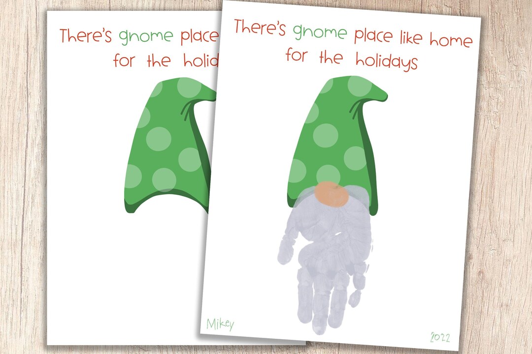 Gnome Christmas/holiday Printable Kids' Handprint Keepsake Teacher ...