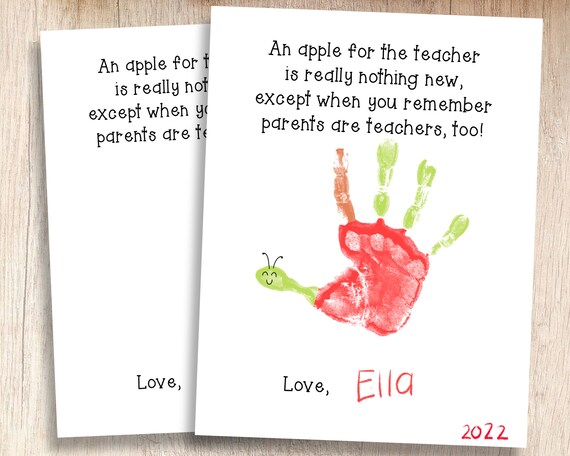 Back to School Apple Handprint Handprint Keepsake Back to - Etsy