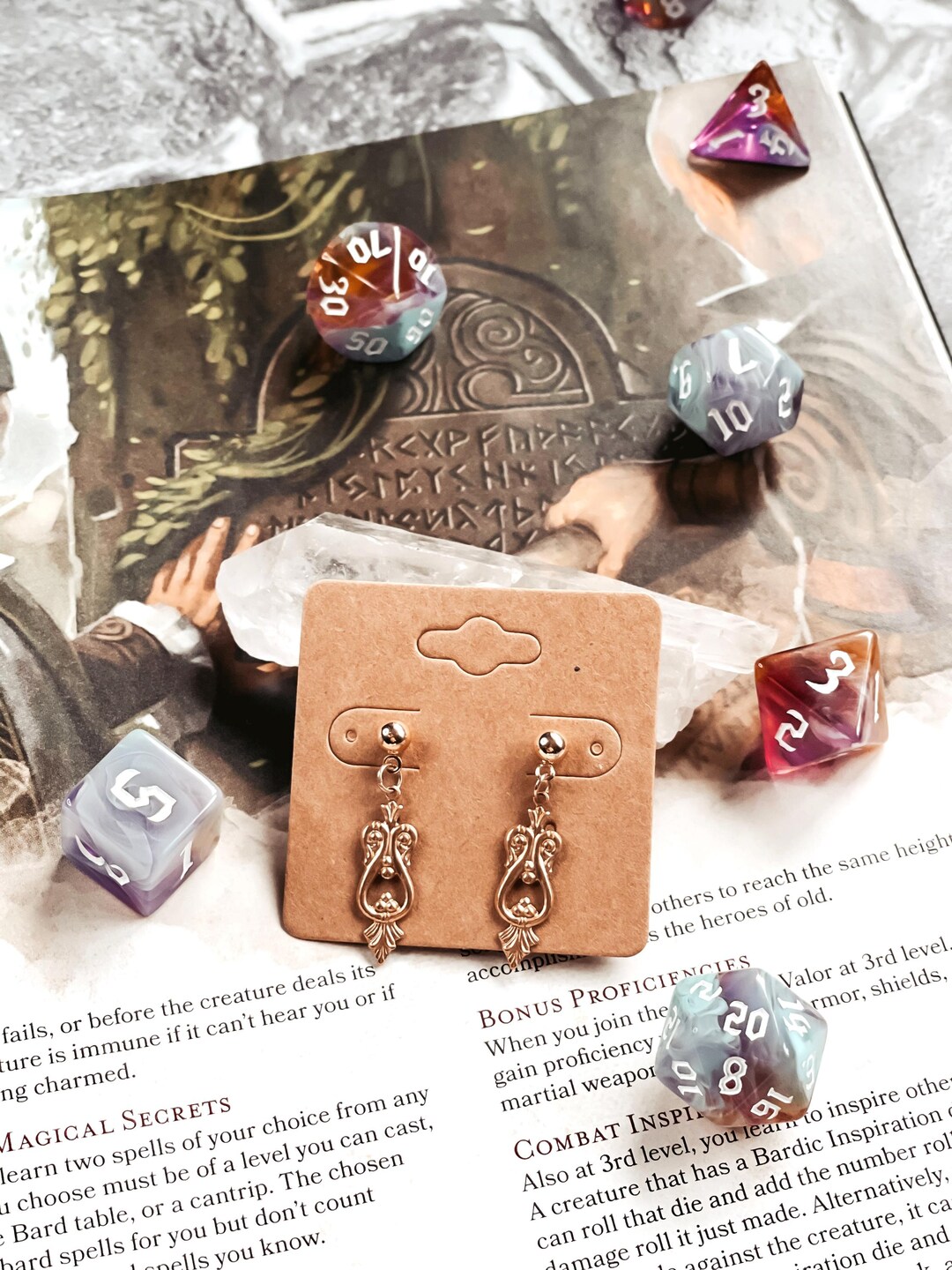 Bardic Inspiration, Bard Earrings, D&D Jewelry, Dungeons and Dragons - Etsy