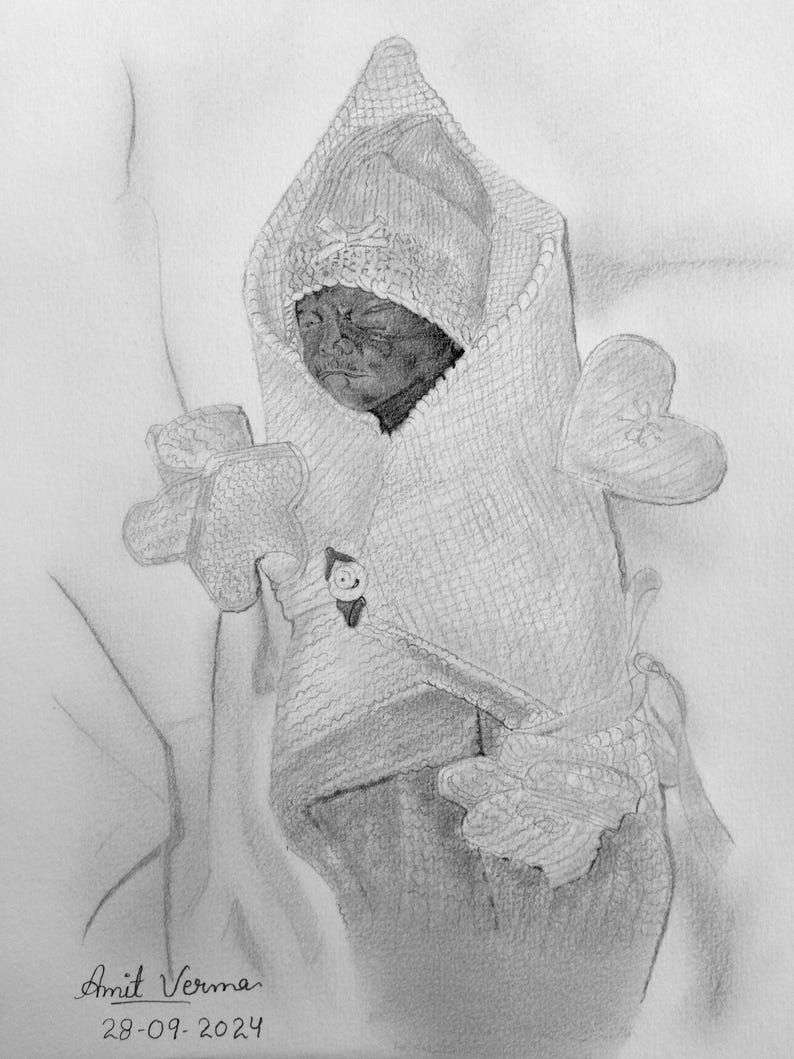 Custom Stillborn Baby Portrait: Infant Loss Memorial Art (digital ...