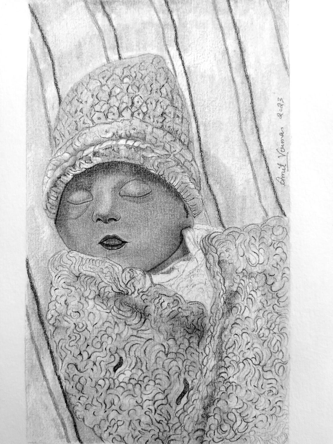 Custom Stillborn Baby Portrait: Infant Loss Memorial Art (digital ...