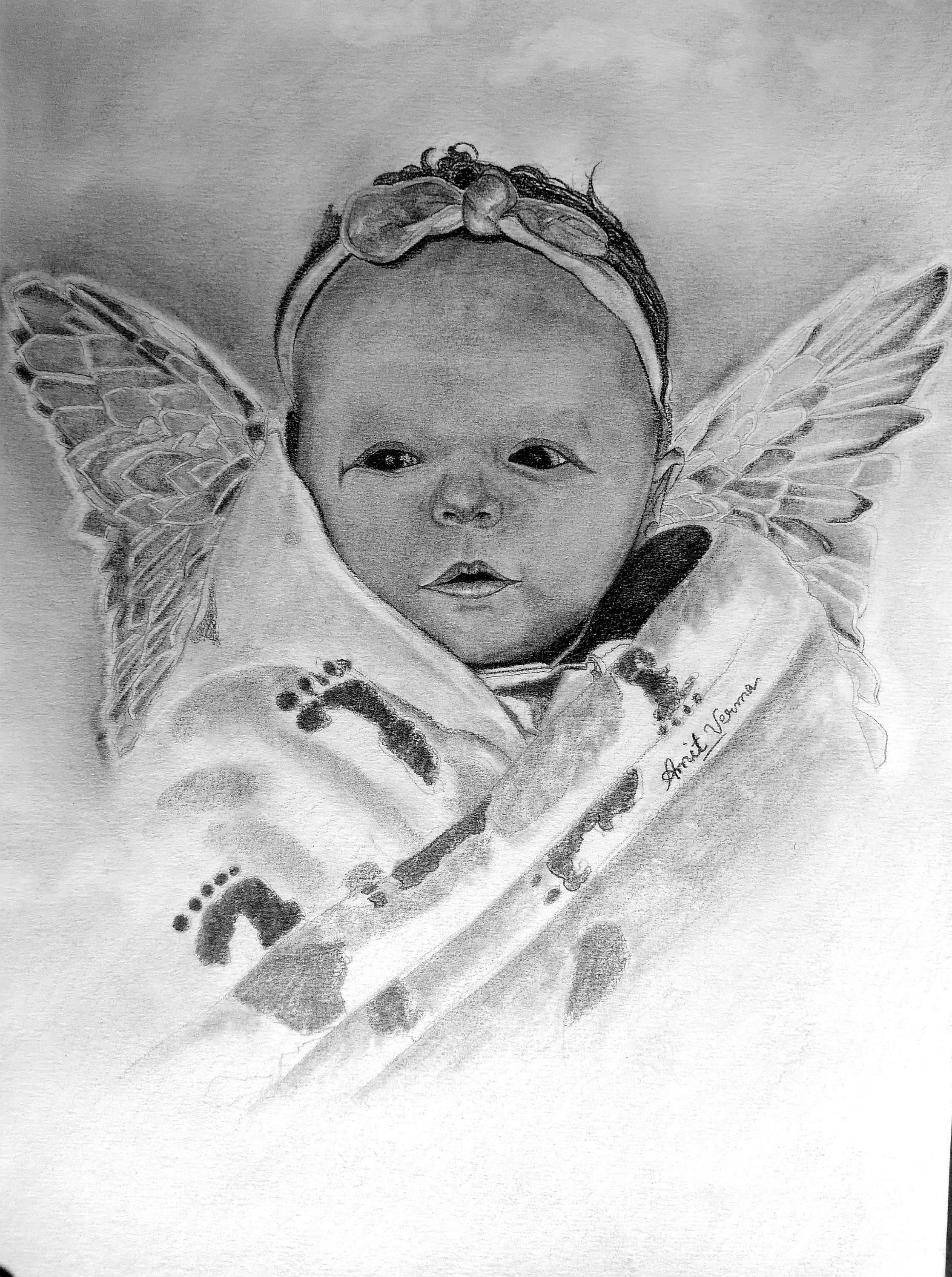 Pencil Sketches Of Baby Angels