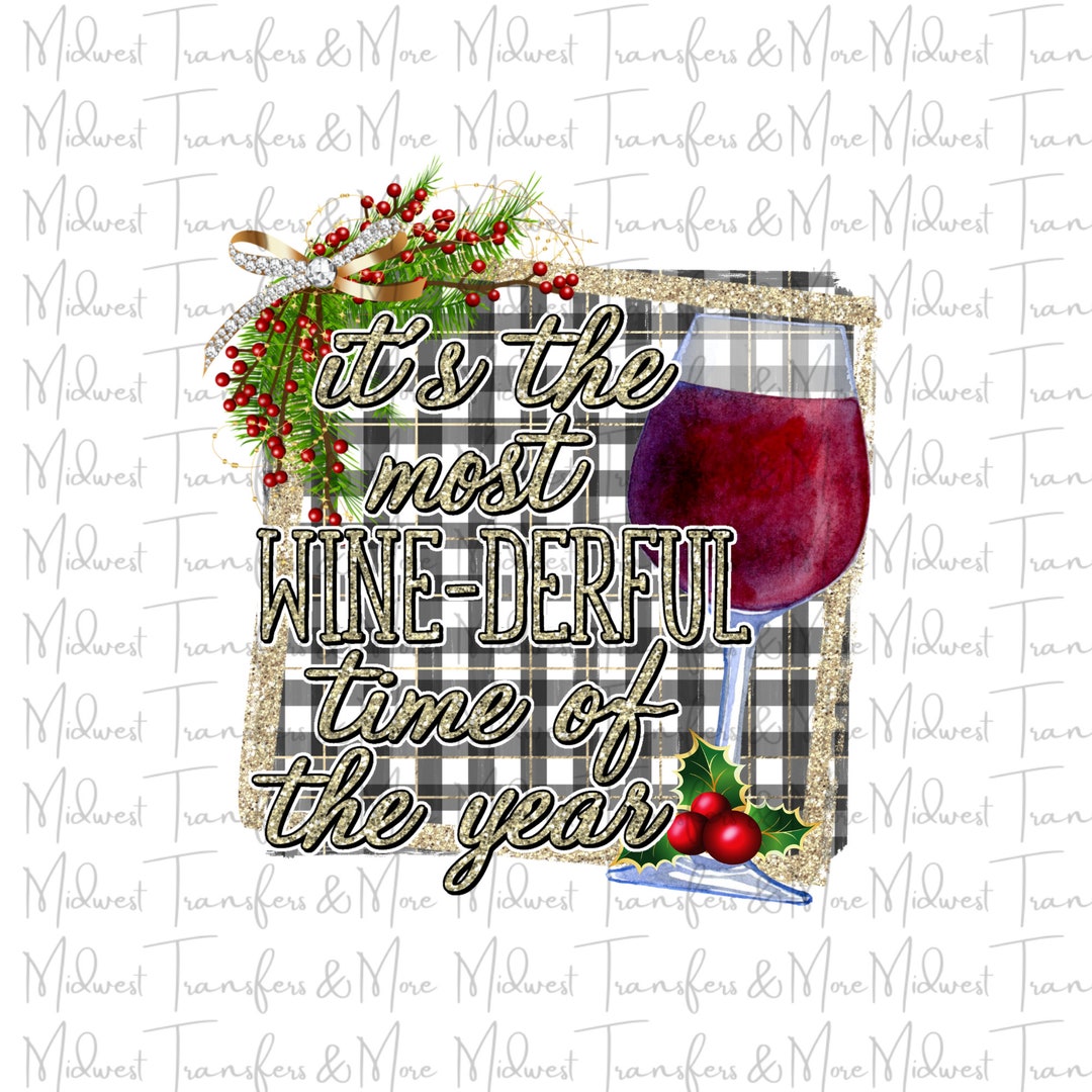 It's the Most Wine-derful Time of the Year Plaid Wine - Etsy