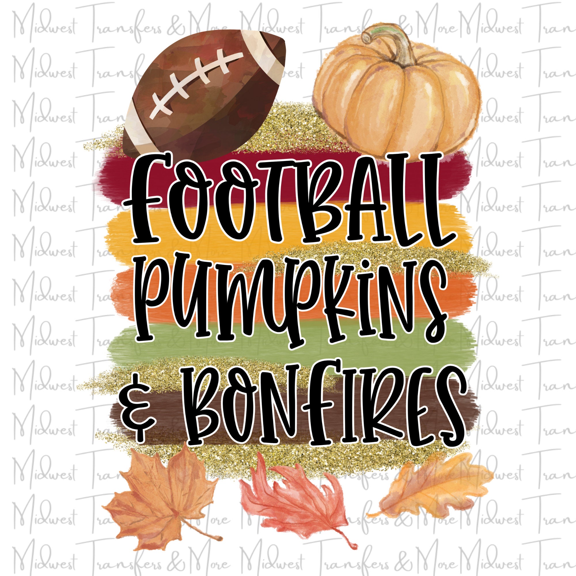 Football Pumpkins & Bonfires Sublimation Transfer Ready to | Etsy