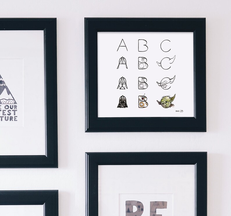 ABC Star Wars™ Alphabet Art Lettering Pen & Ink Watercolor Painting ...
