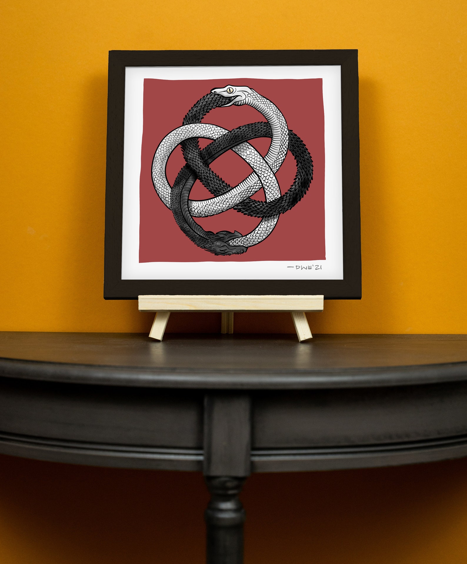 Loop: a Pen & Ink Watercolor Painting of an Ouroboros, Snakes, Never ...