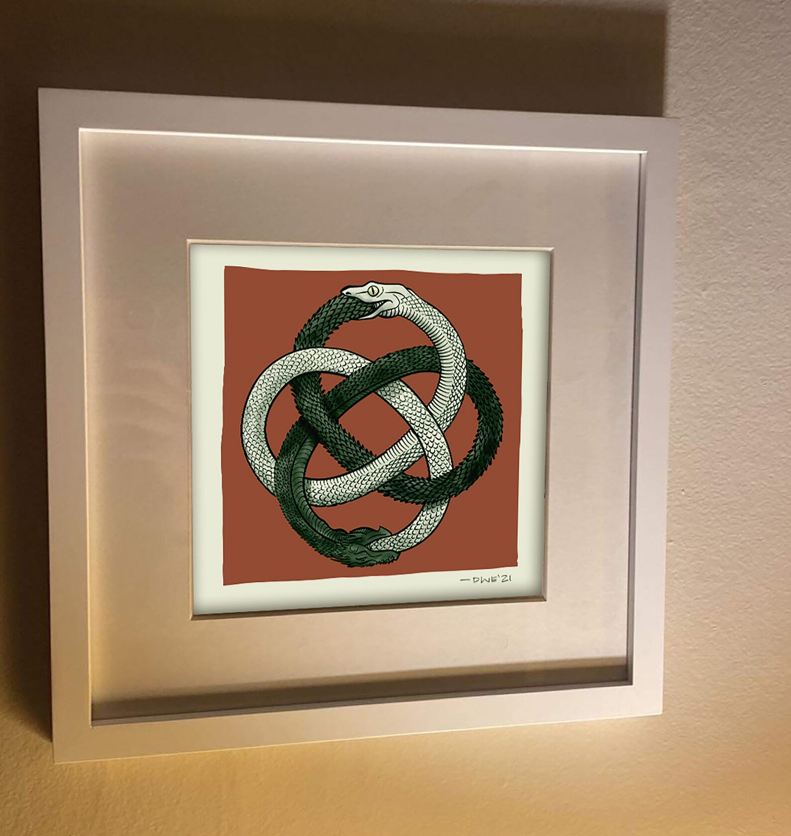 Loop: a Pen & Ink Watercolor Painting of an Ouroboros, Snakes, Never ...