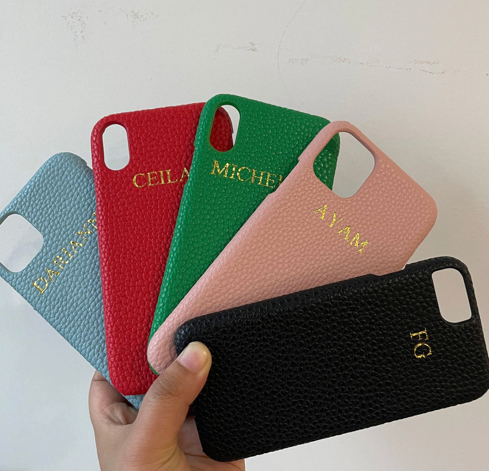 Leather Phone Case Monogram Custom Embossed Personalized | Etsy