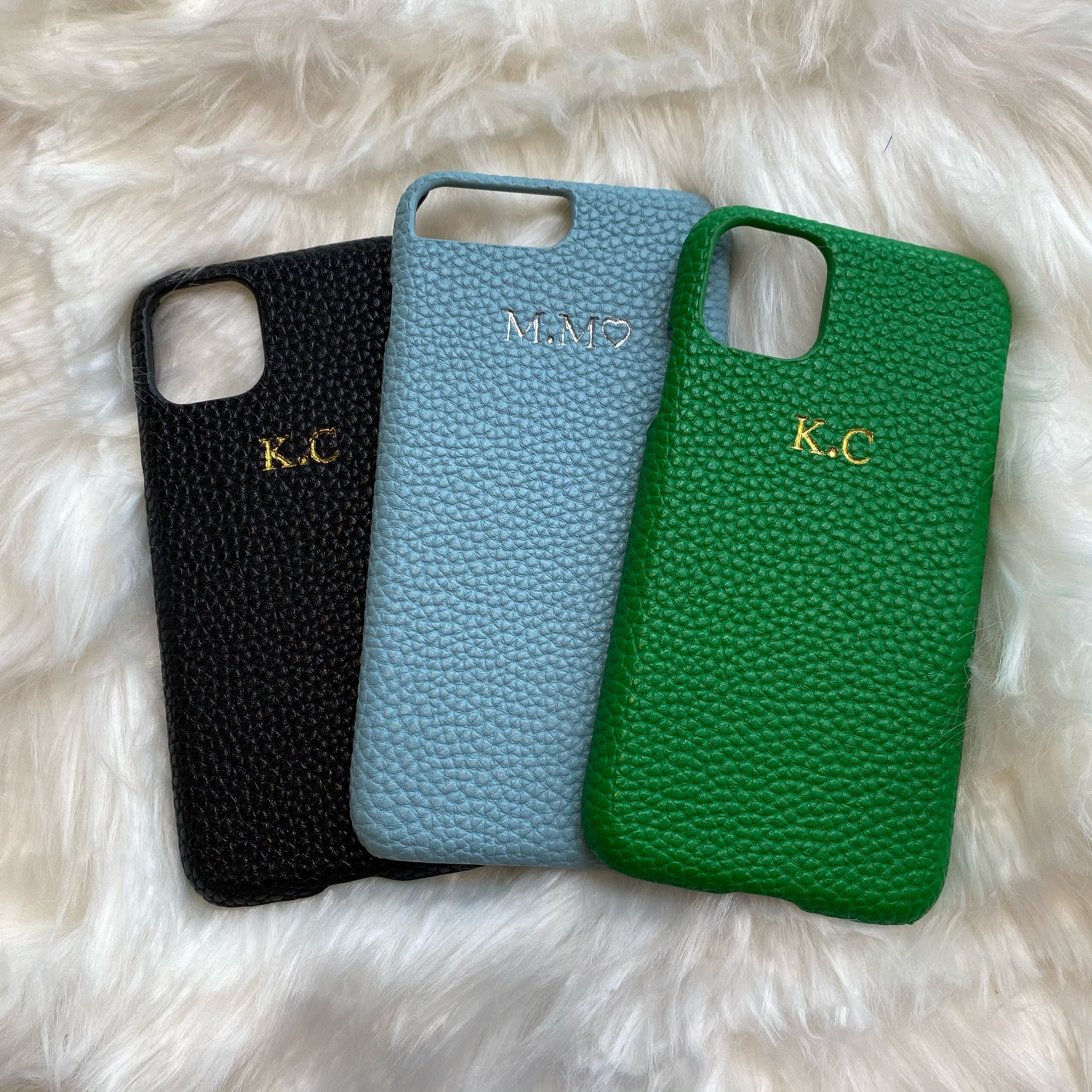 Leather Phone Case Monogram Custom Embossed Personalized | Etsy