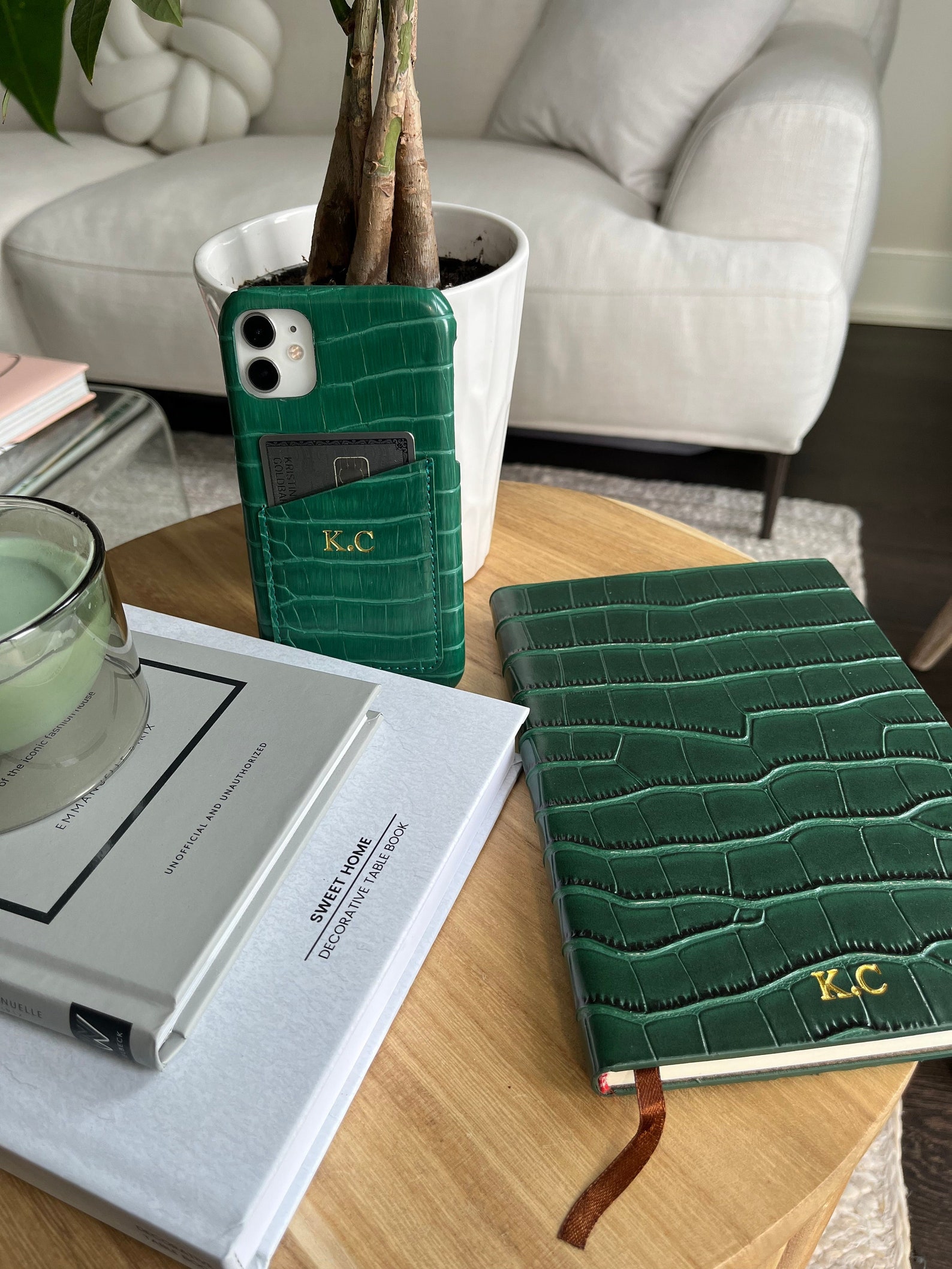 Personalized Croc Embossed Leather Notebook Monogrammed Journal ...