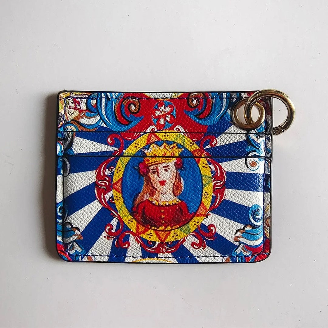 Amalfi Italian Style Sicilian Maiolica Credit Cardholder Blue Majolica ...