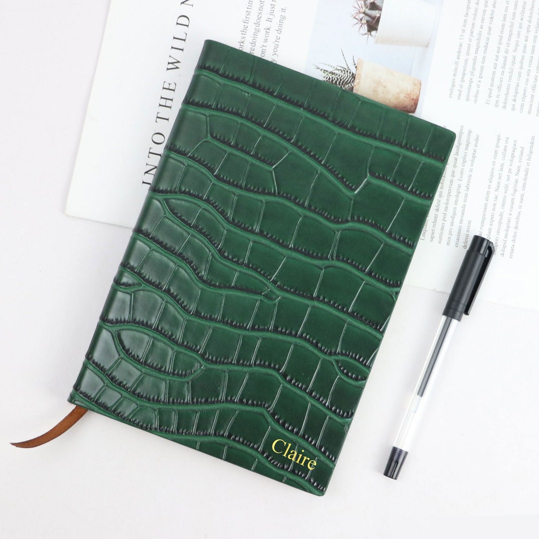 Personalized Croc Embossed Leather Notebook | Monogrammed Journal ...