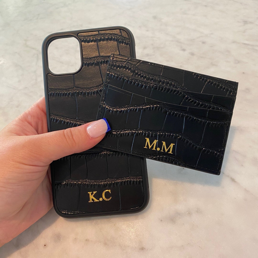 Leather Phone Case | Monogram Custom Embossed Personalized Phone Case ...