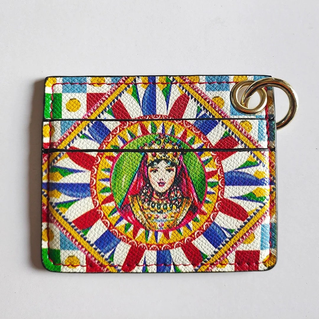 Amalfi Italian Style Sicilian Maiolica Credit Cardholder Blue Majolica ...