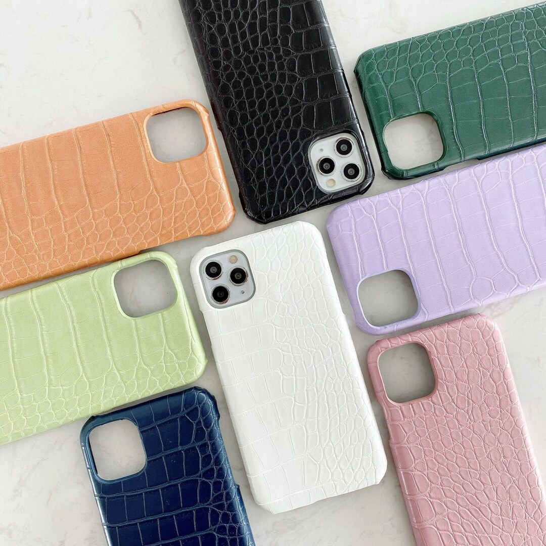 Personalized Croc Leather Phone Case Monogram iPhone Case With Initials ...