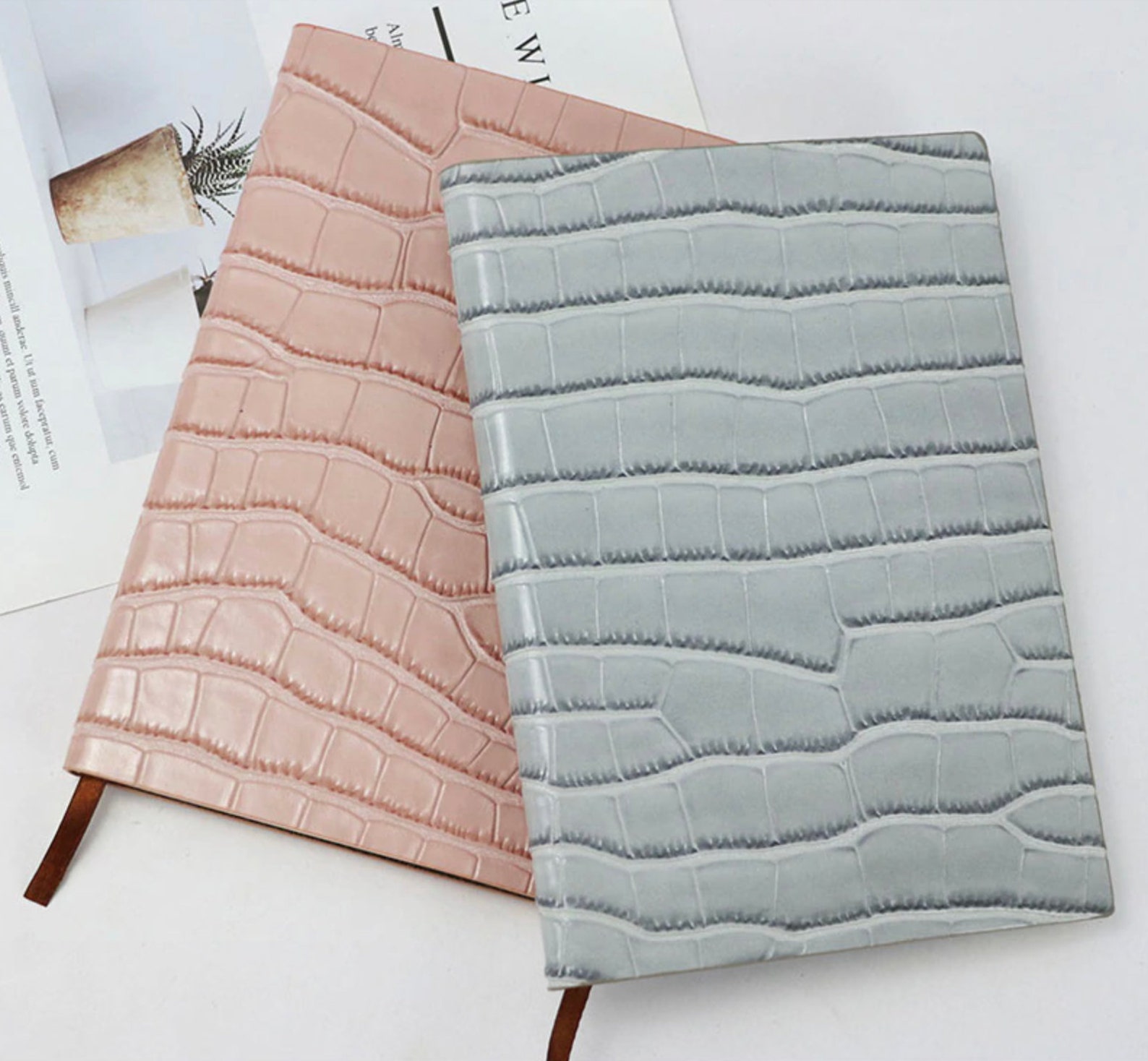 Personalized Croc Embossed Leather Notebook Monogrammed Journal ...