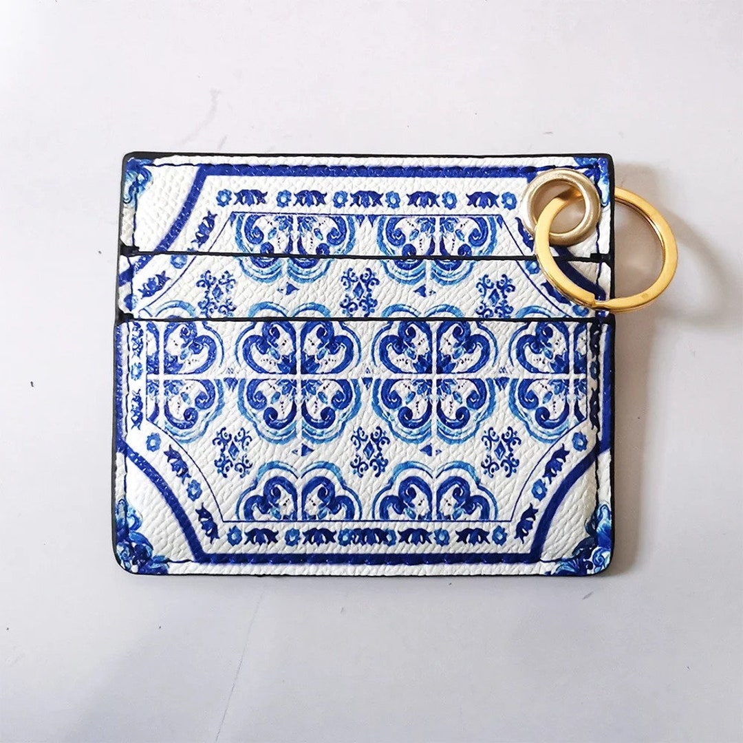 Amalfi Italian Style Sicilian Maiolica Credit Cardholder Blue Majolica ...