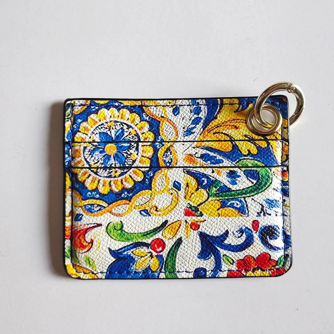 Amalfi Italian Style Sicilian Maiolica Credit Cardholder Blue Majolica ...