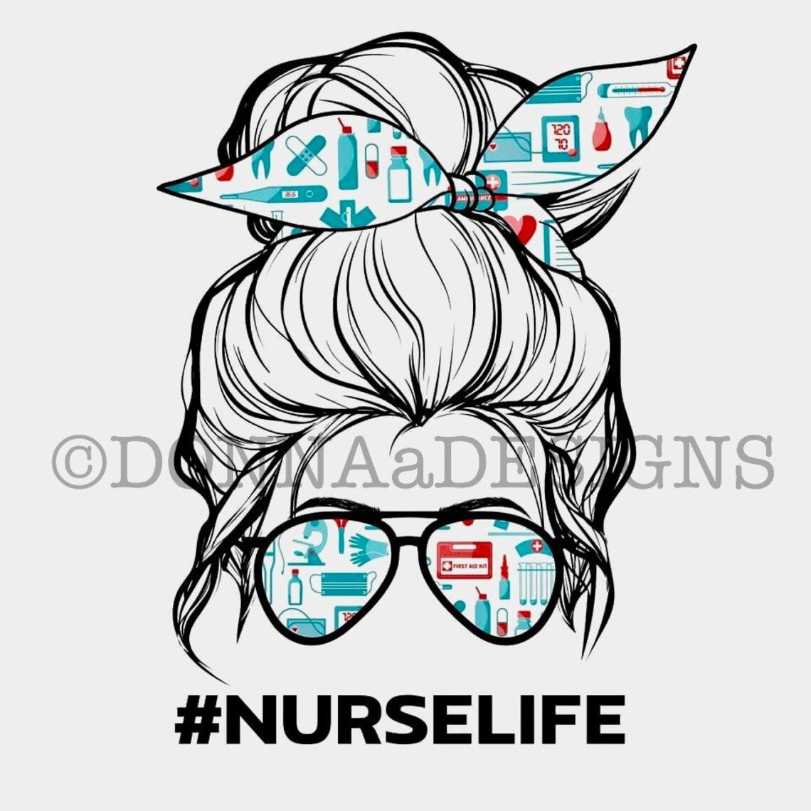 Nurse Life Messy Bun Etsy
