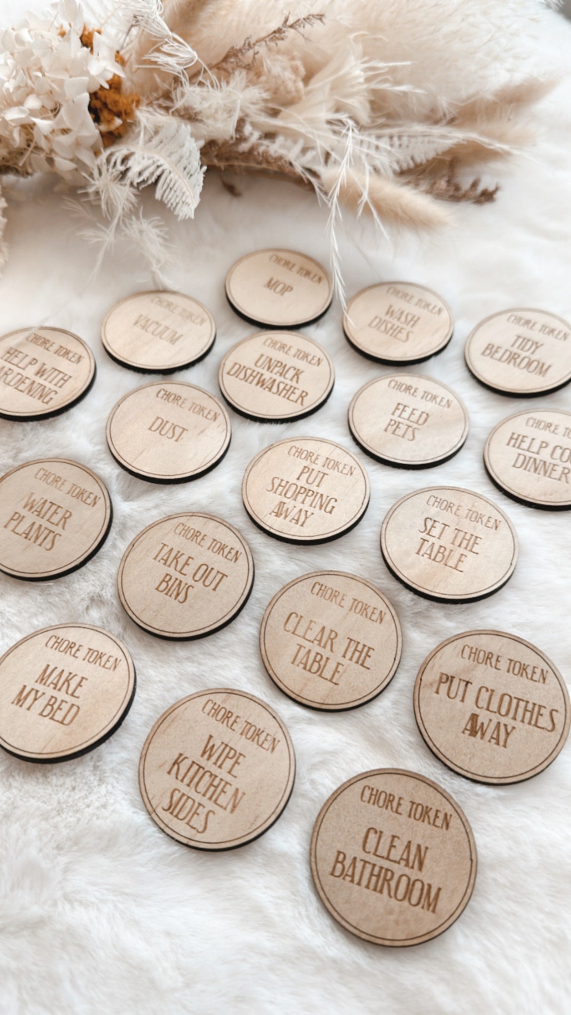 Chore Tokens Tasks for Children Chore Chart Laser Engraved - Etsy