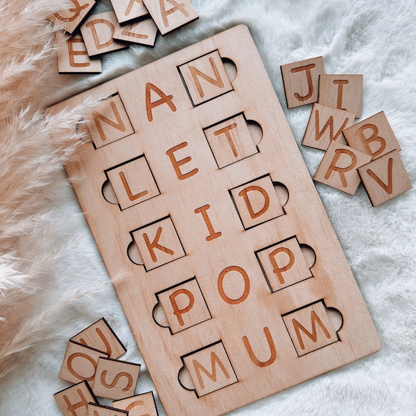 Wooden Vowel Board - Etsy