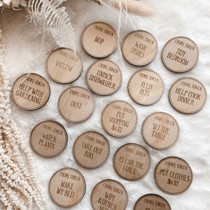 Chore Tokens, Tasks for Children, Chore Chart, Laser Engraved Wooden ...