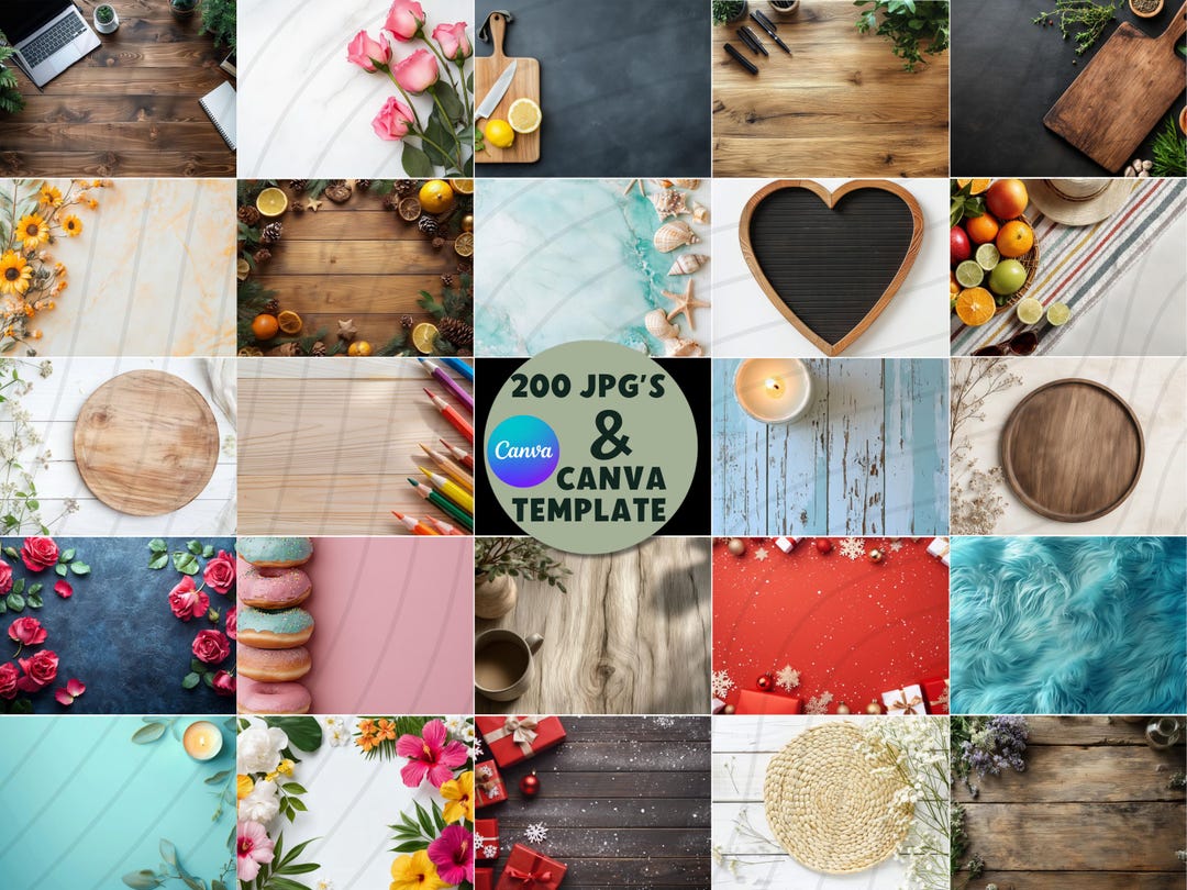 200 Flat Lay Background Mockup, Background Mockup, Canva Mockup, Canva ...