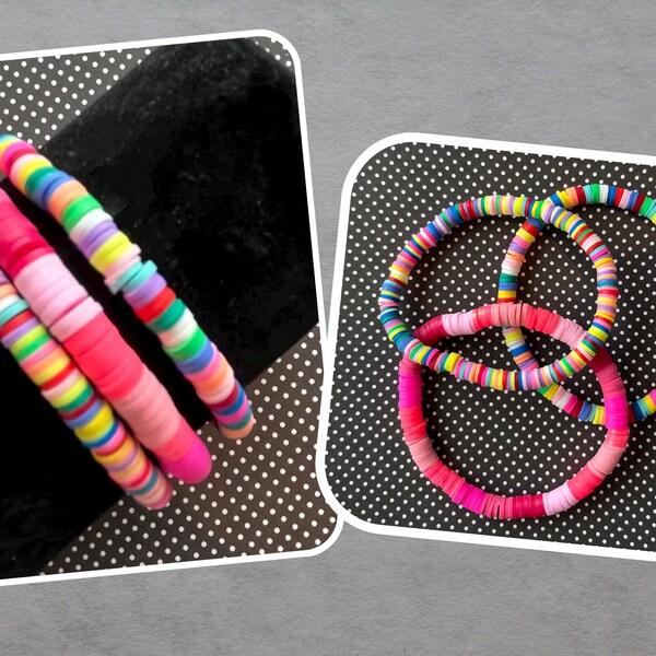 Beach Clay Bead Bracelet - Etsy