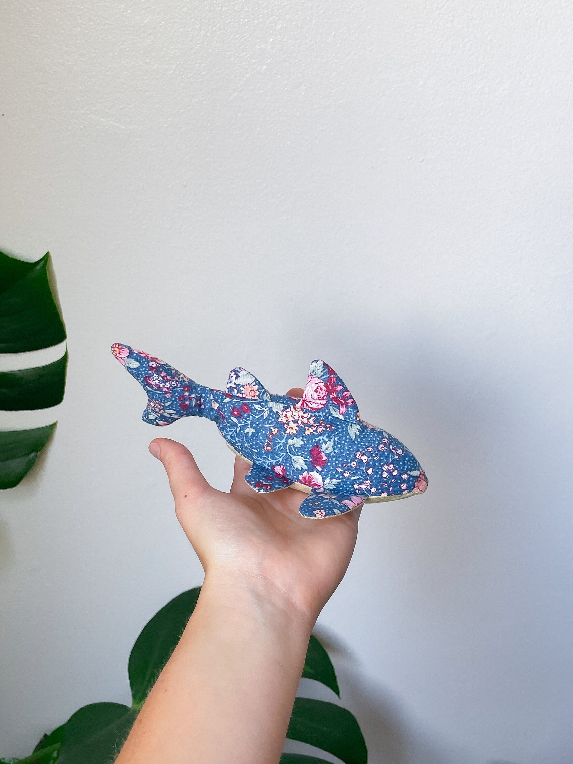 Handmade Stuffed Shark Blue Floral Shark Stuffed Animal - Etsy