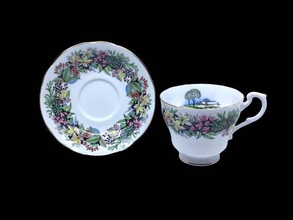 Royal Standard Tea Cup Set With Colourful Floral Garland Circa - Etsy