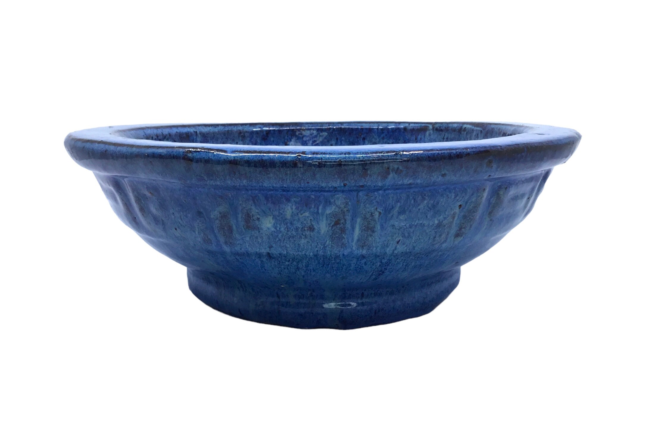 Antique, Large, Heavy Hand Made Chinese Pottery Bowl With Cobalt Glaze ...