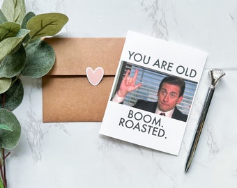 Boom Roasted Michael Scott Funny Office Birthday Card - Etsy