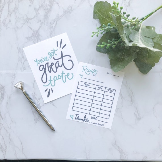 Small Business Receipt A2 Sized Order Receipt Form | Etsy