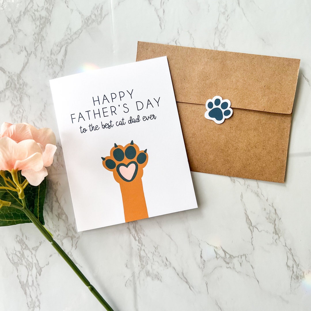 Happy Father’s Day to the Best Cat Dad Ever Card | Cat Dad Fathers ...