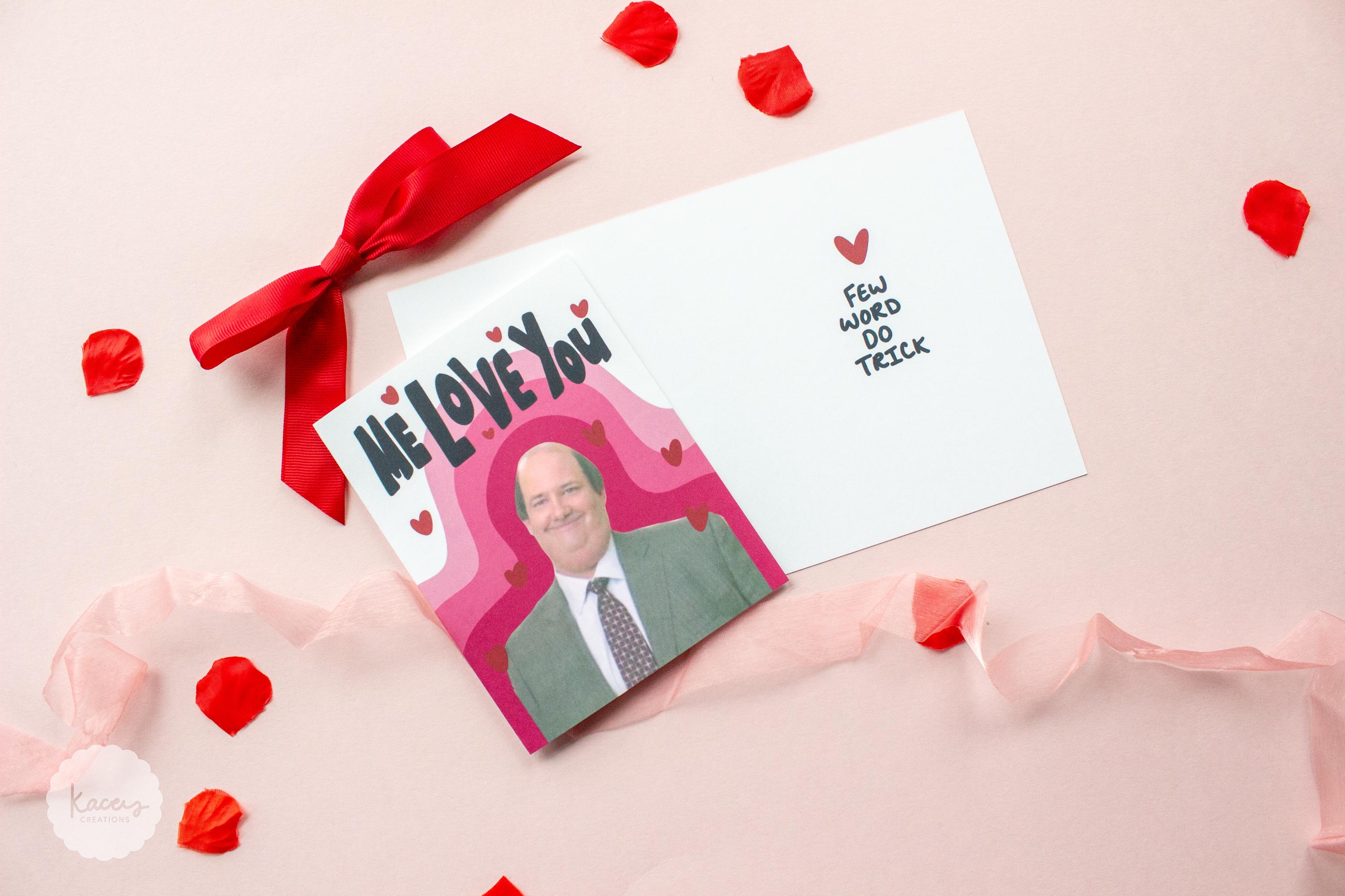 Kevin Malone 'the Office' Valentine's Day Card: 'few Word Do Trick' - Etsy
