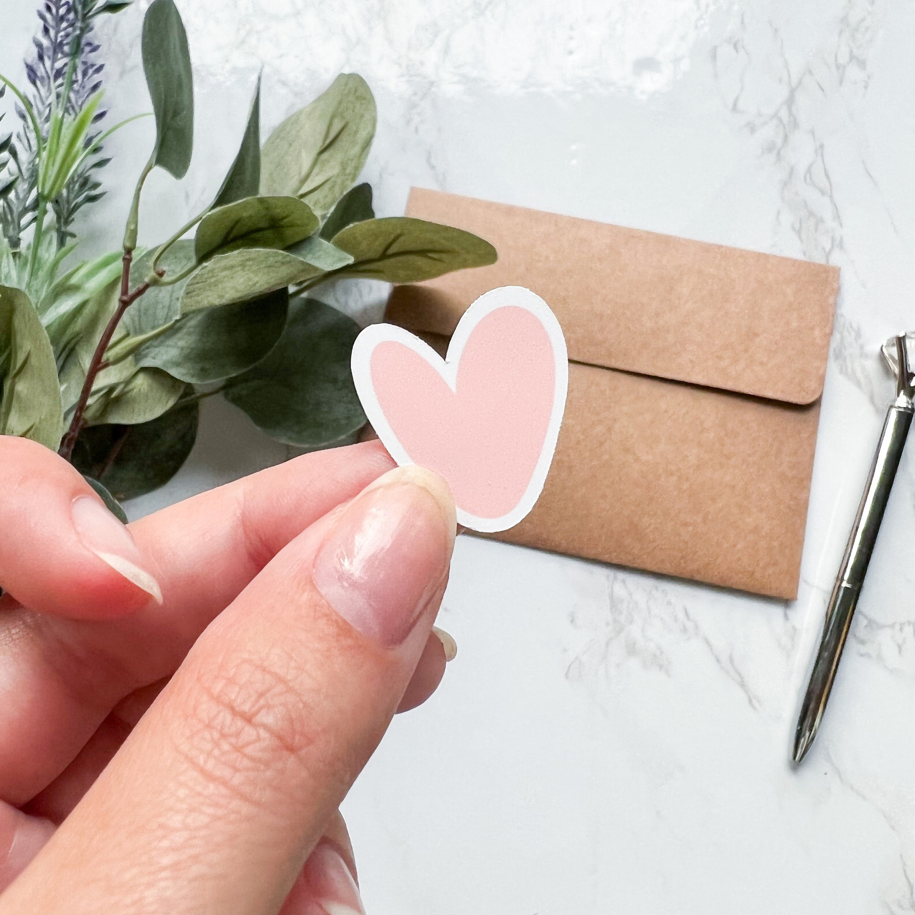 Envelope Seal Stickers - Small 1" Cute Pink Heart | Tiny Sticker ...