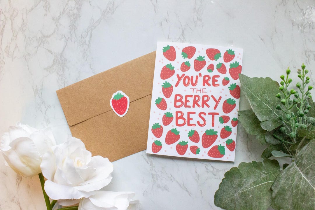 You're the Berry Best |strawberry Pun | Food Pun | Cute Illustration ...